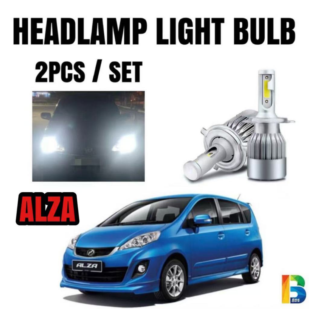 2PCS PERODUA ALZA HEADLAMP LIGHT BULB LED HID 6000k White Front Car ...