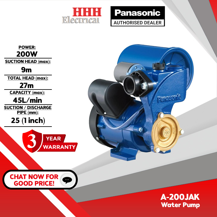 Panasonic 200W Peripheral Type Auto Series Water Pump A-200JAK Pam Air ...