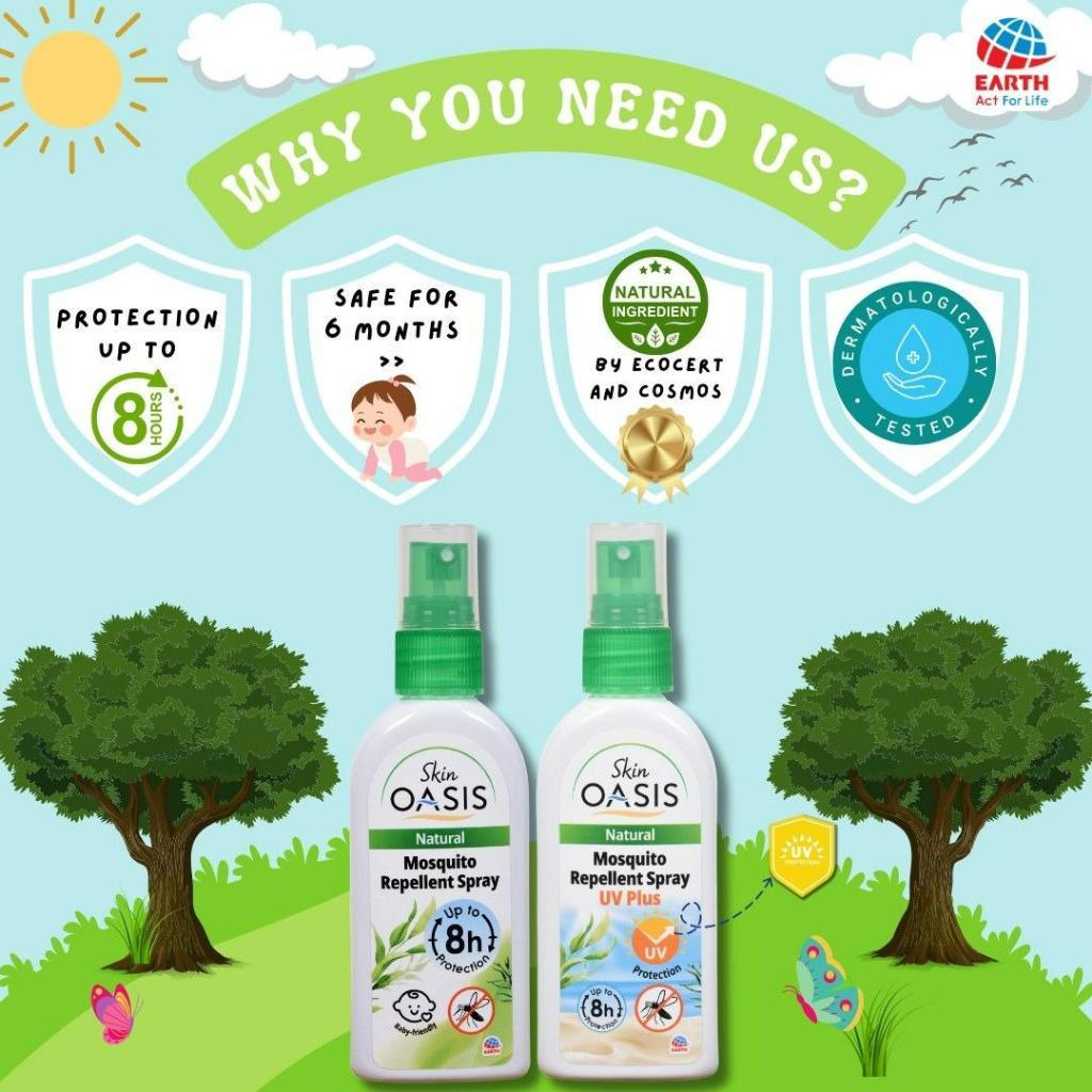 Skin Oasis Natural Mosquito Repellent Spray 65ml /UV Plus 65ml | Shopee Malaysia