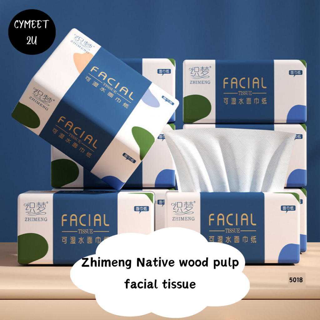 Zhimeng 4 Ply Facial Tissue Soft Pack Tisu Poket Natural Wood Pulp ...
