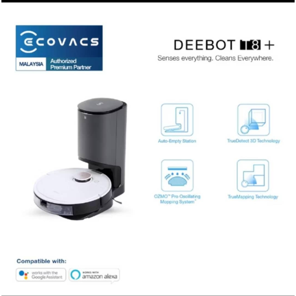 ((Display Set)) Ecovacs Deebot Ozmo T8+ Powerful in-depth cleaning with ...