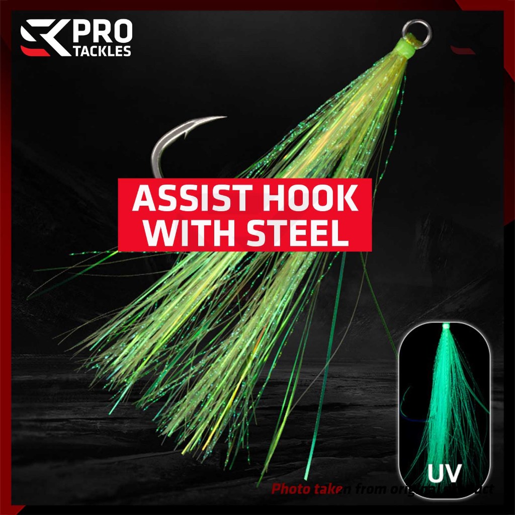 SKPRO 3PCS SINGLE ASSIST HOOK TENGGIRI FAST/ SPEED JIG HOOK / KEVLAR ...