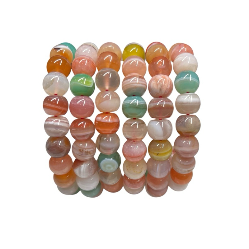 Natural 10mm Grade 4A Fei Hong Agate Thousand Layer Crystal Beacelet ...