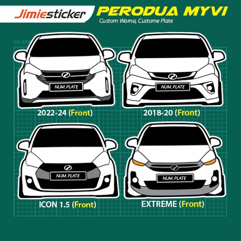 Sticker Kereta Myvi, Perodua Myvi, Custom Sticker, Vinyl Cutting, Car ...
