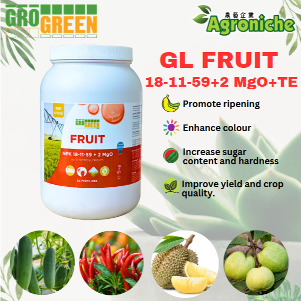 5kg NPK 18-11-59 Grogreen GeL Fruit | Baja Buah & Sayur Larut Air ...