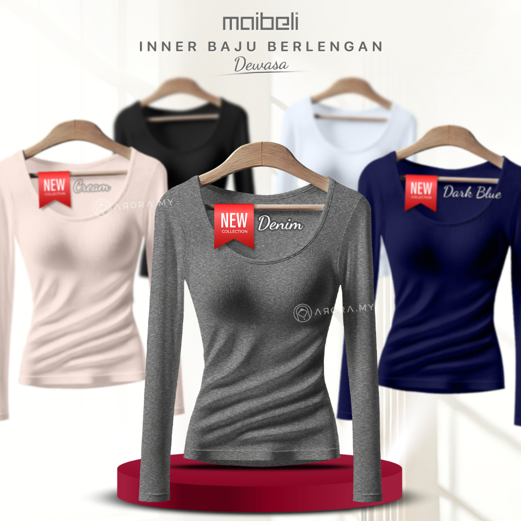 Inner Baju Lengan Panjang Hitam Handsock Badan Black Remaja Dewasa Full ...
