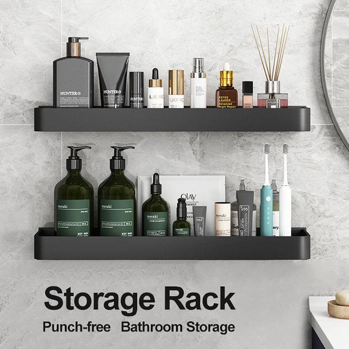 30/40/50CM Drill-Free Racks Bathroom Toilet Storage Racks Stainless ...