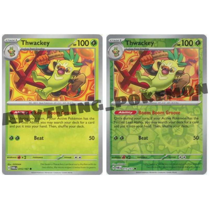 Pokemon Card - Thwackey (015/167) - NORMAL/REVERSE HOLO - Twilight ...