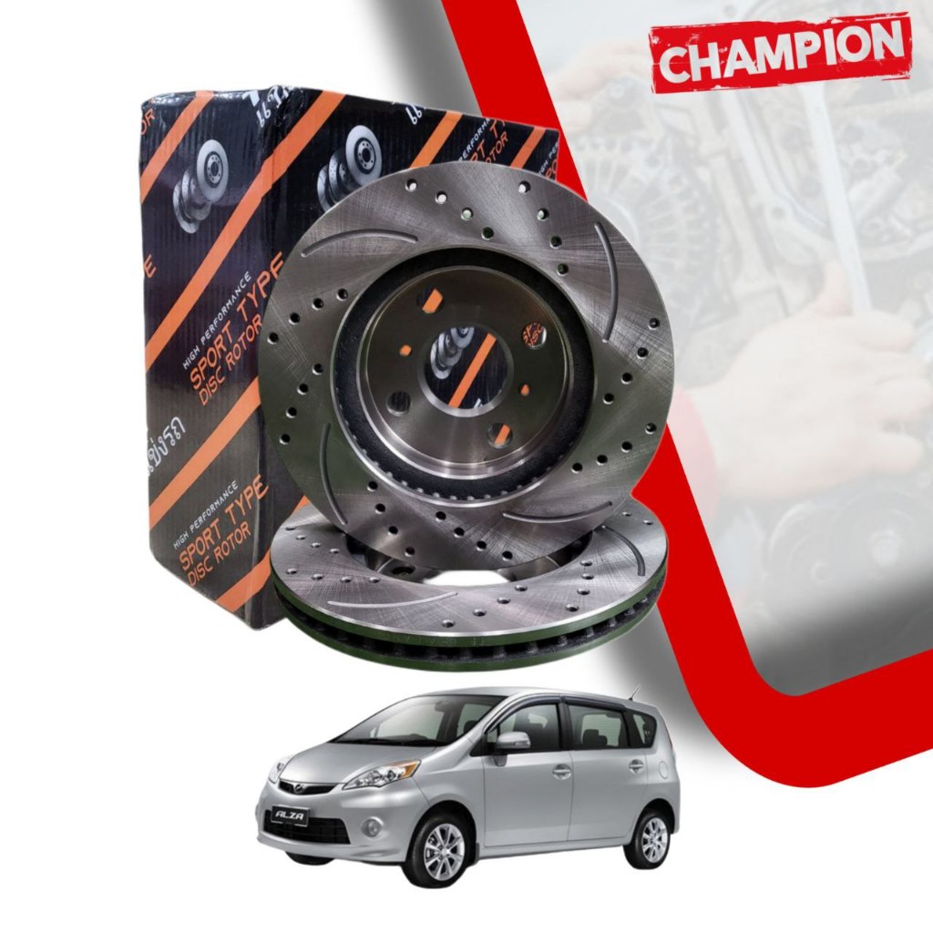 PERODUA ALZA 2009-2021 - DISC ROTOR SLOTTED & DRILLED ORIGINAL TF ...