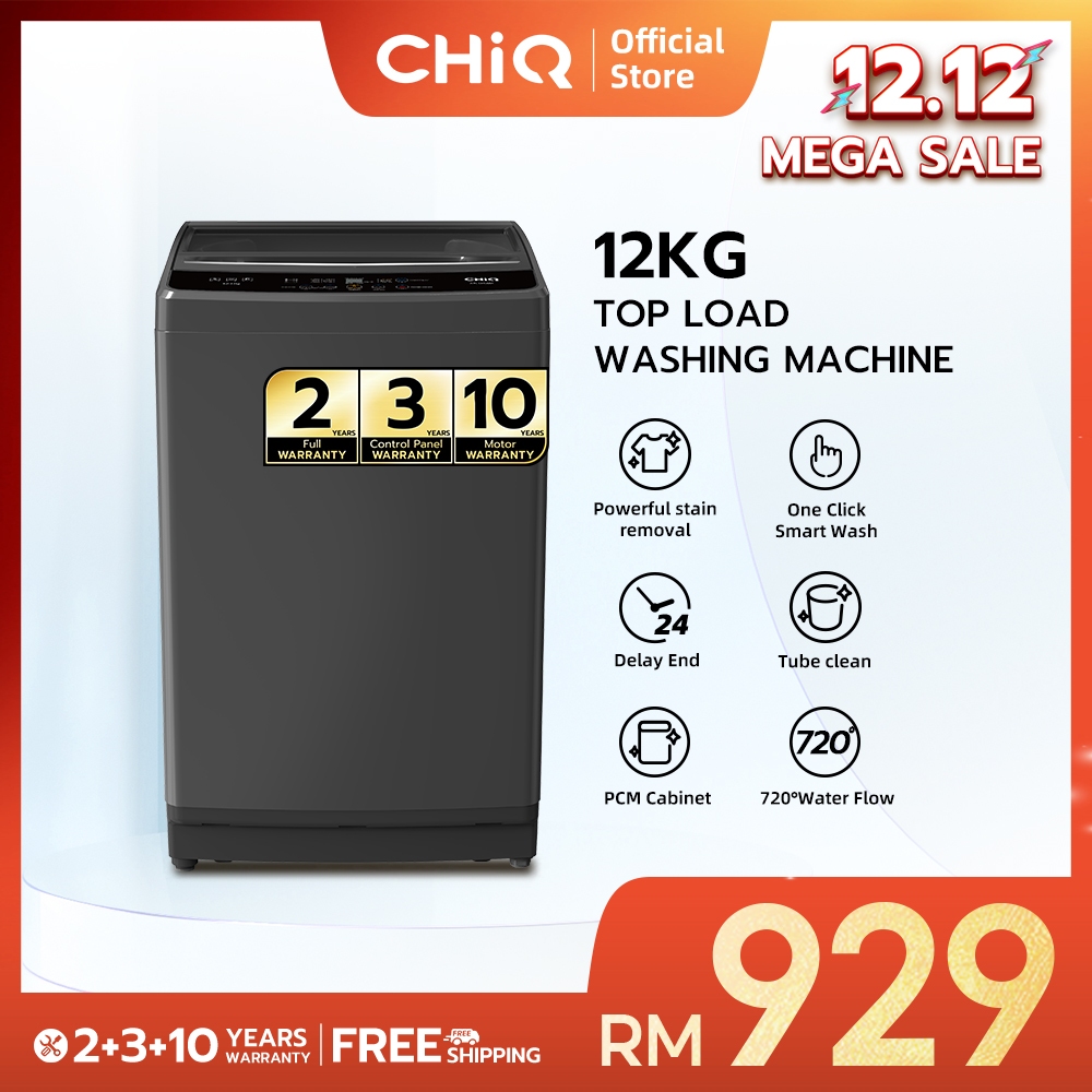 CHiQ Top Load 12KG Washing Machine One Touch Washing/Tub Clean/Child ...