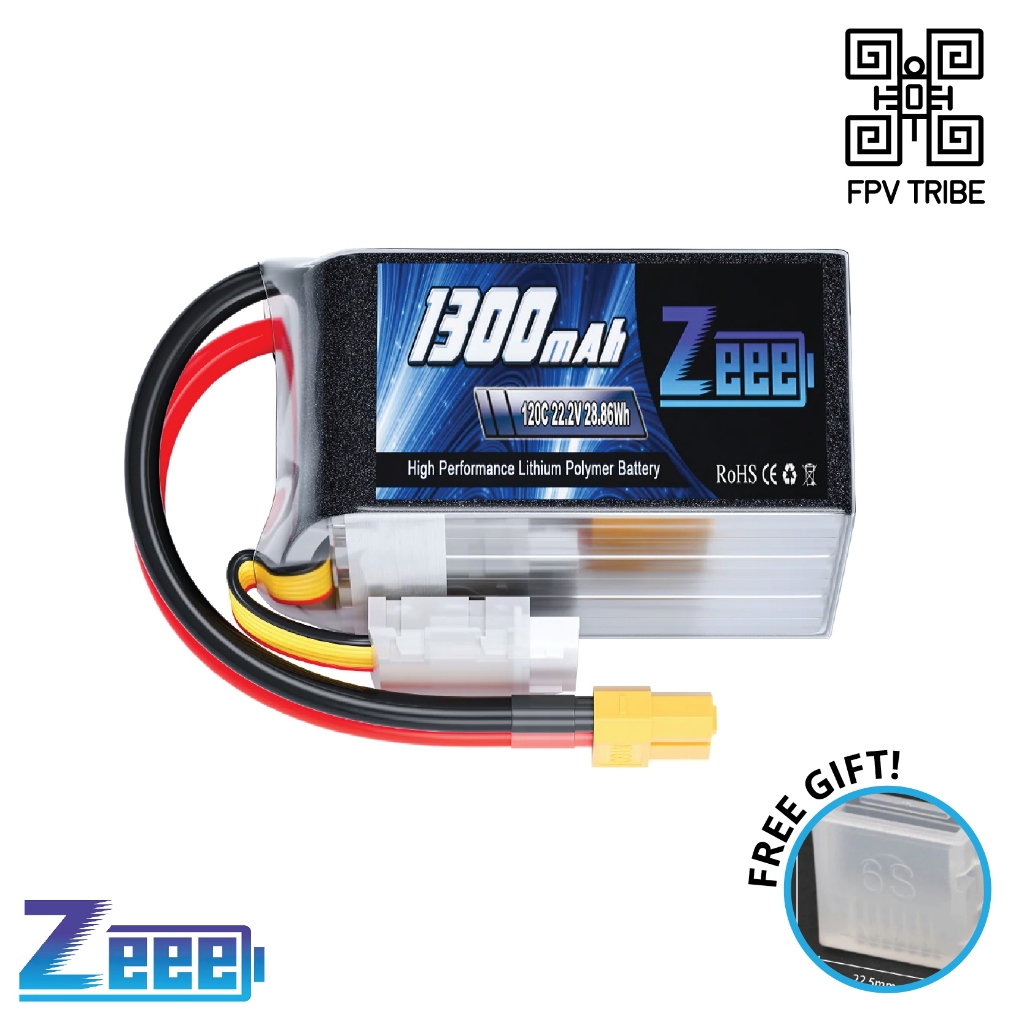 Zeee Power Lipo 1300mAh 22.2V 6S 120C Lipo Battery For FPV Drone Racing ...