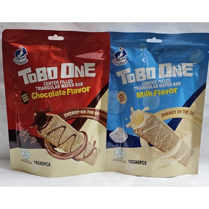 60g(6pcs) Twinfish Tobo One Triangular Wafer Milk Chocolate Cereal ...