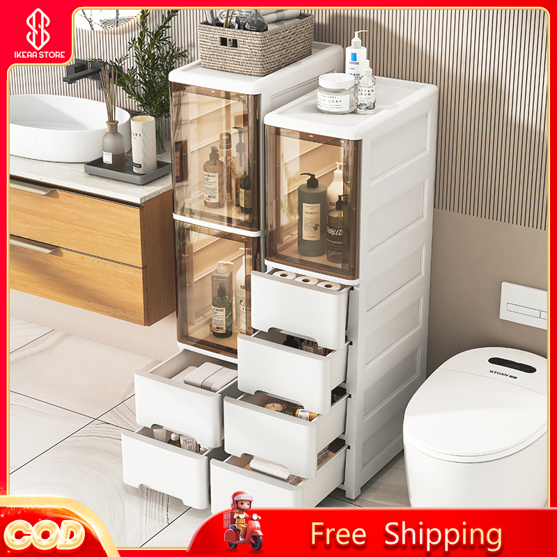 IKEA Slim Plastic Storage Drawer Cabinet WIth Wheel Bertutup Storage ...
