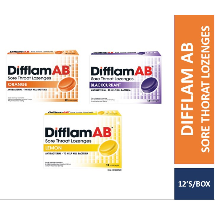 DIFFLAM AB SORE THROAT LOZENGES 12'S/BOX | Shopee Malaysia