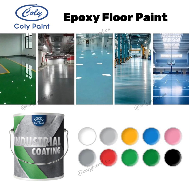 COLY Epoxy Floor Paint Heavy Duty & Waterproof Coating MATTE,GLOSS 1L ...