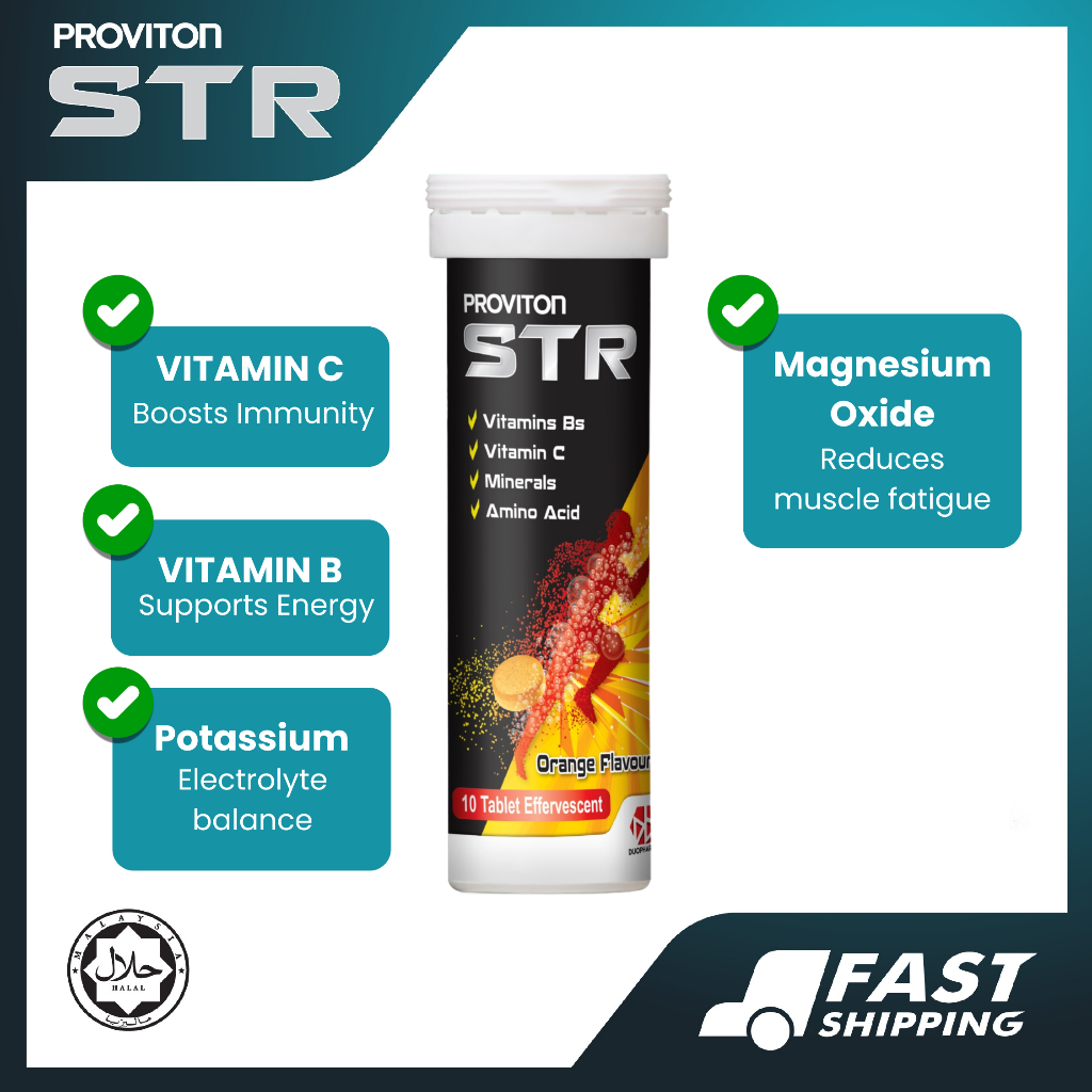 Proviton STR Pre Sport Effervescent with Vitamin Bs and C Amino Acids ...