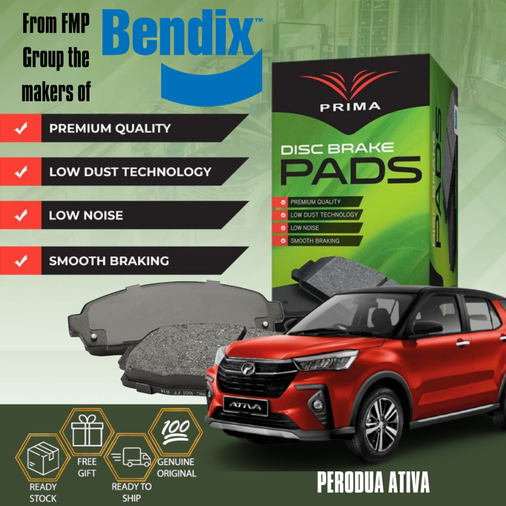 PERODUA ATIVA - PRIMA DISC BRAKE PAD FRONT (BENDIX) 100% ORIGINAL ...
