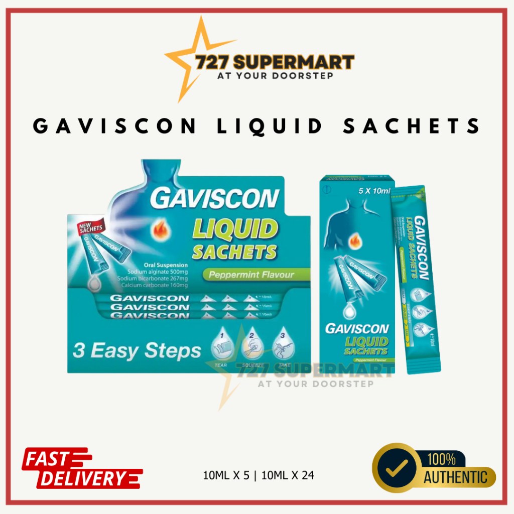 GAVISCON LIQUID SACHETS (5 X 10ML | 24 X 10ML) | Shopee Malaysia