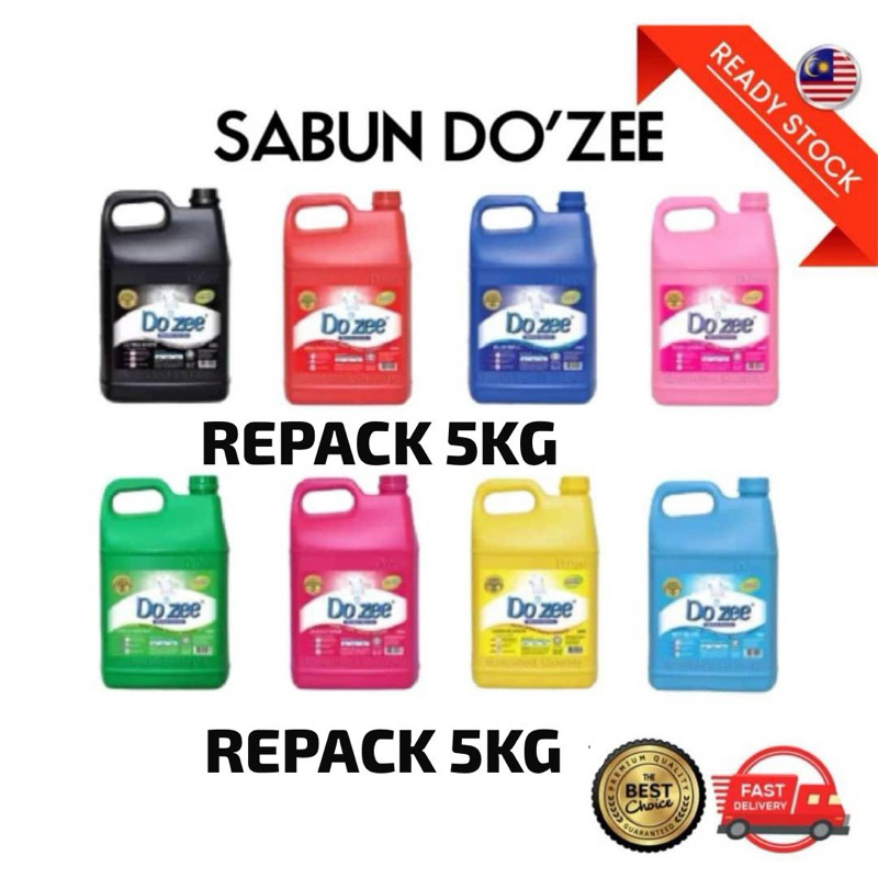 REPACK DOZEE | TOYYIB Liquid Detergent 5L(+Softener)6in1 Function,Sabun ...