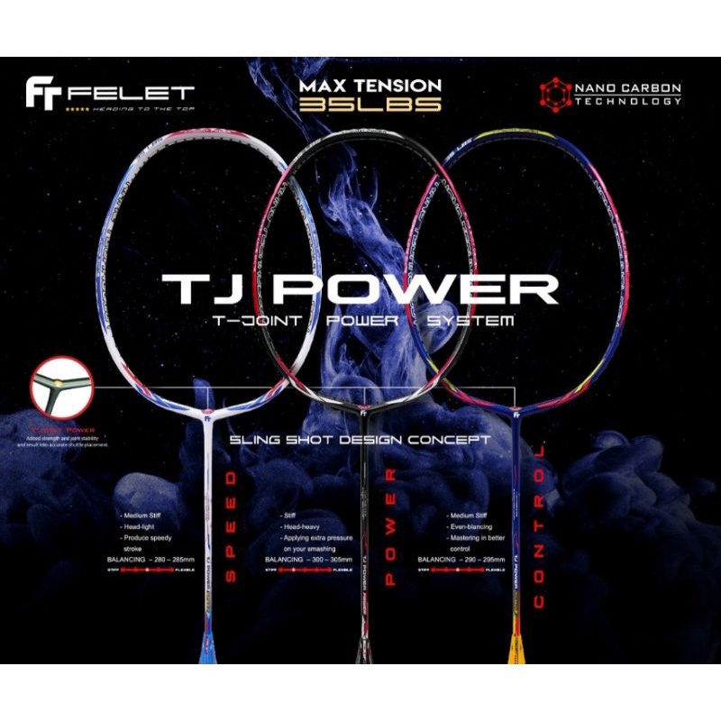 Felet TJ POWER/SPEED/CONTROL/POWER & TJ 1000 POWER/SPEED/CONTROL Racket ...
