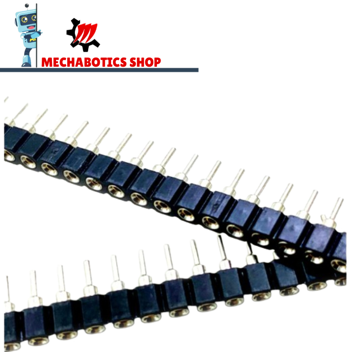 2.54mm 1x40Pin Round Female Socket Pin Header Strip 40P Single Row ...