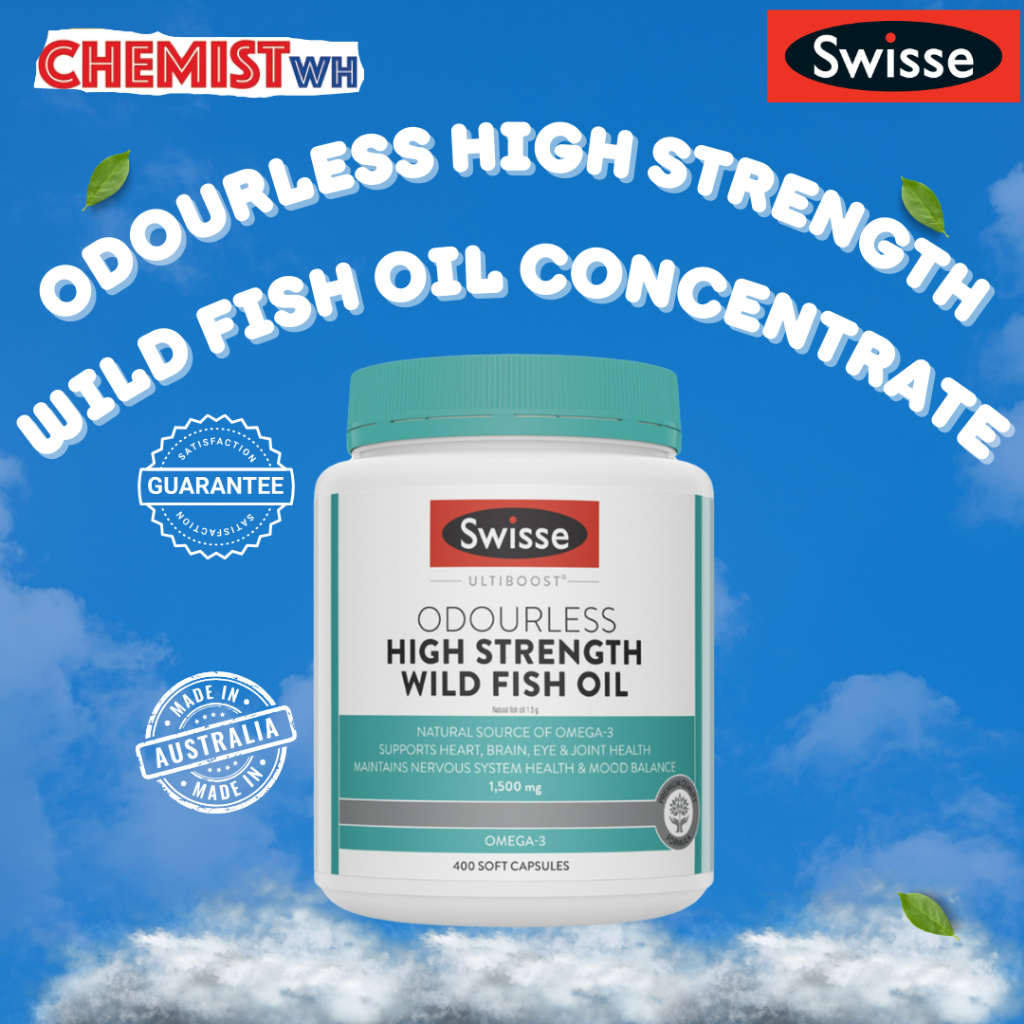 SWISSE Australia Odourless Fish Oil 1000mg 400 / 1500mg 400 / 4x 4 x ...