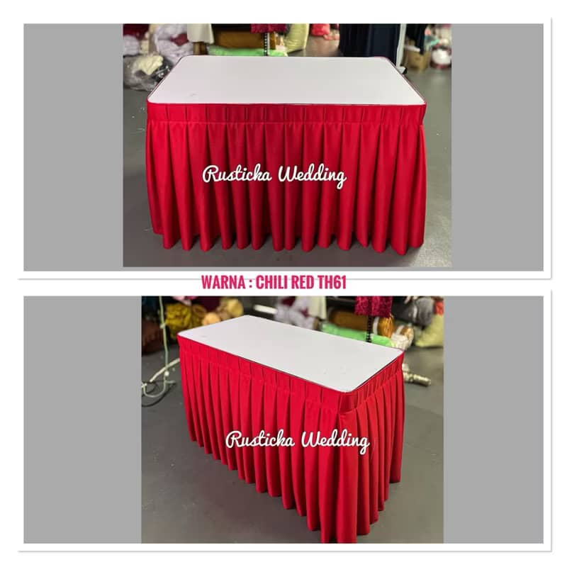 4ft / 6ft Table Skirting Meja Canopy Khemah Long Table Skirting Velcro ...