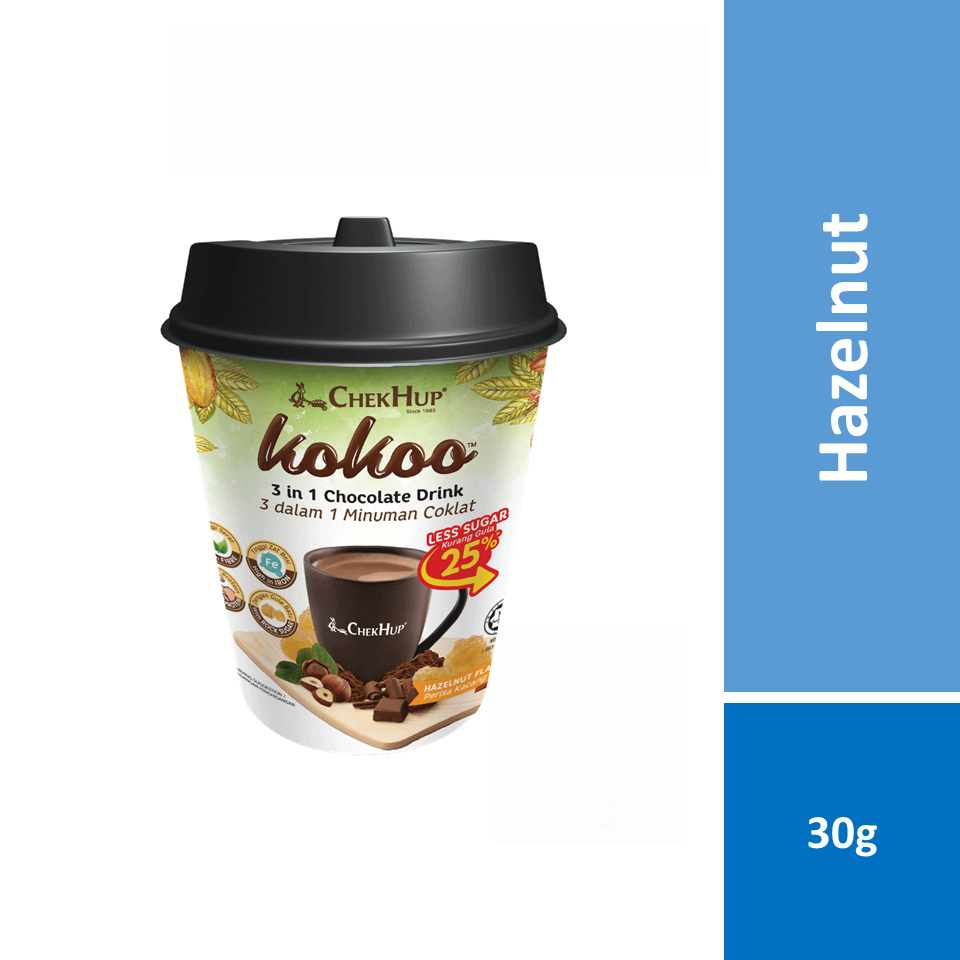 Chek Hup Kokoo 3in1 Chocolate Drink with Hazelnut Cup (30g) | Shopee ...