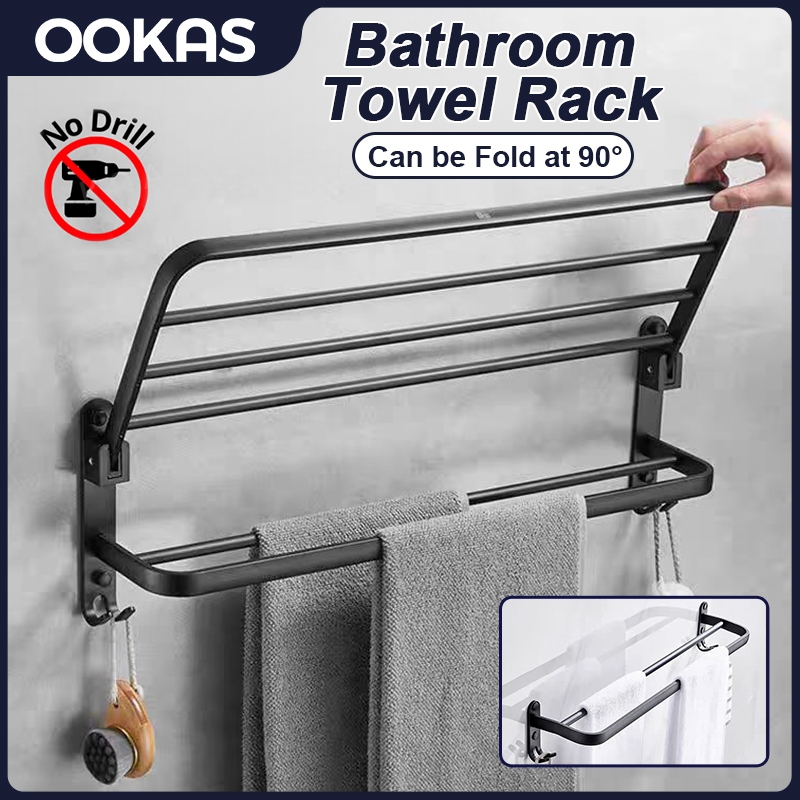 OOKAS Stainless Steel Bathroom Organizer Rack Towel Rack Corner Shelf ...