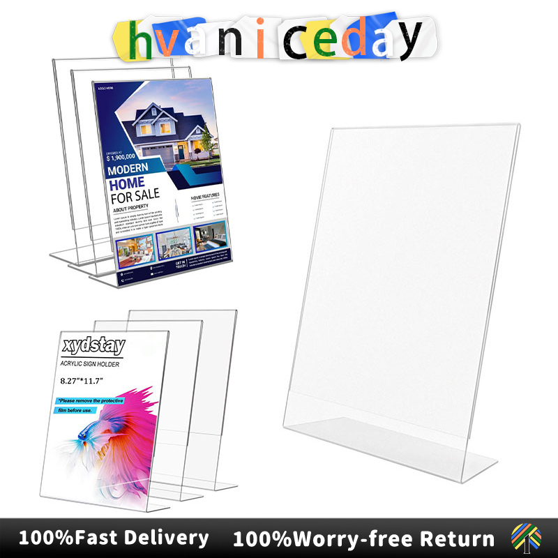 A5 Acrylic Display Stand L Shape Clear Sign Holder Table Menu Scratch ...