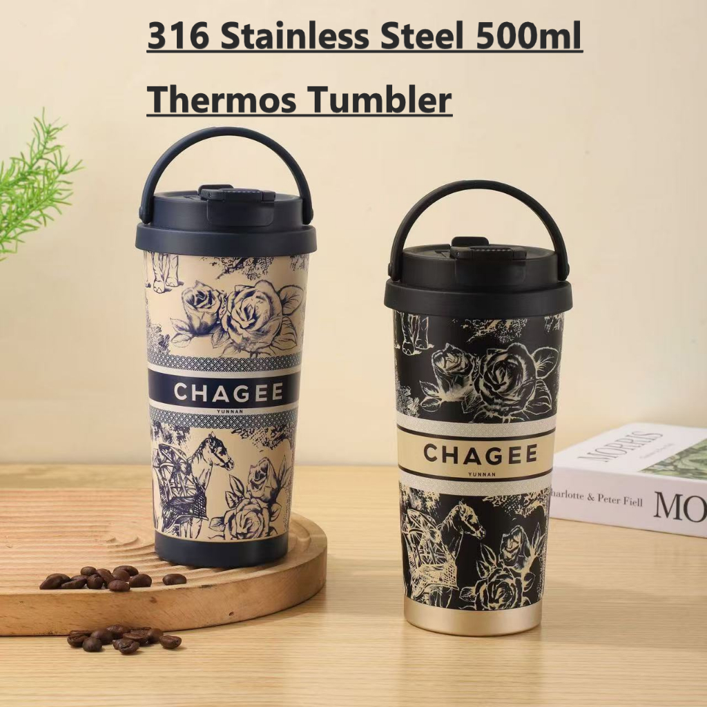 SUS316L Stainless Steel 500ml CHAGEE Thermos Tumbler Keep Warm/Cold Coffee Mug Botol Keluli ...