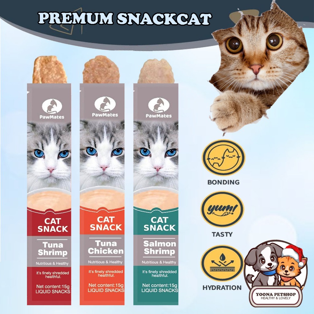 PawMates 15g Cat Snack Cat Food Treats Cat Strip Fresh Wet Food Pack ...