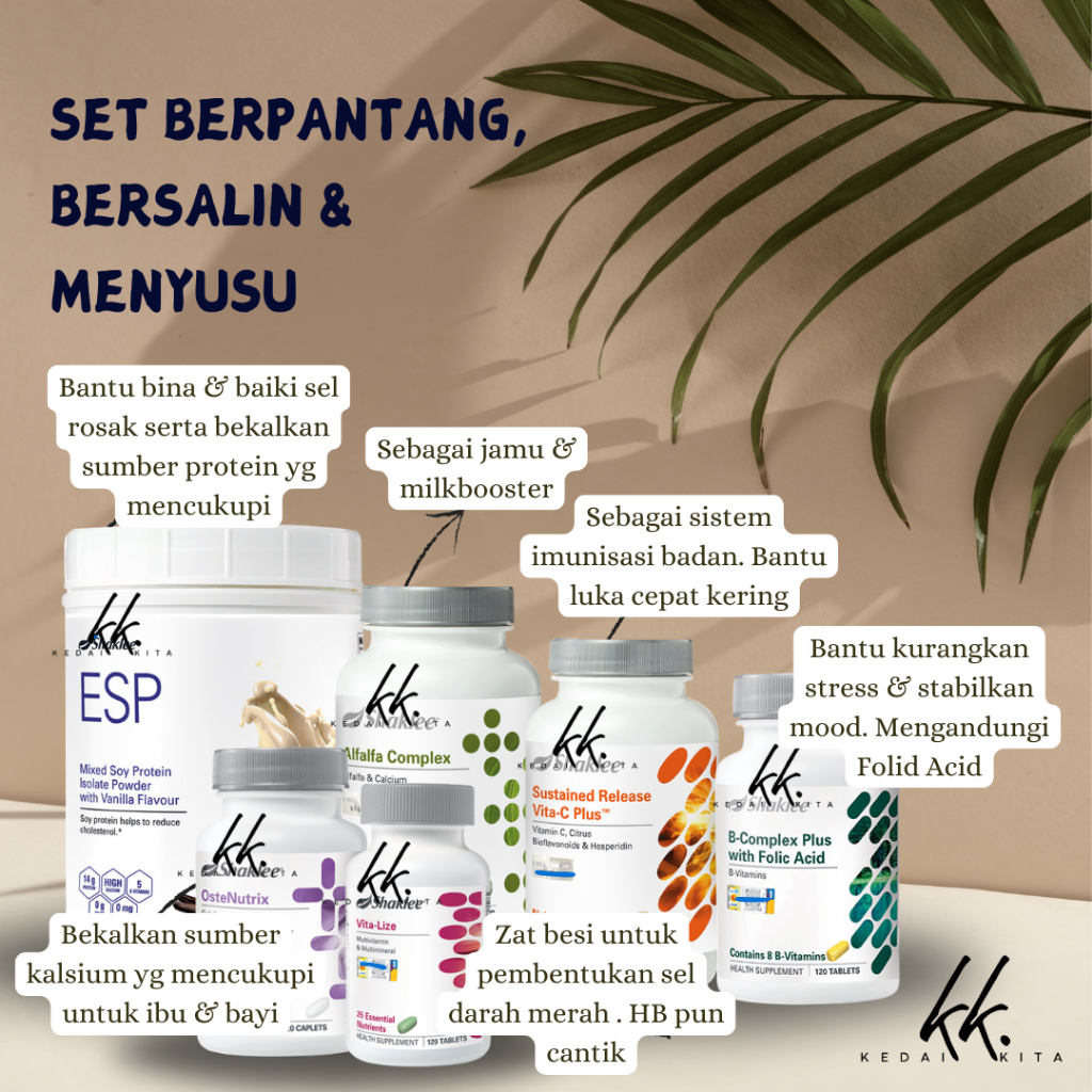SHAKLEE Set Berpantang, Set Bersalin, Set Menyusu ORIGINAL HQ (ESP ...