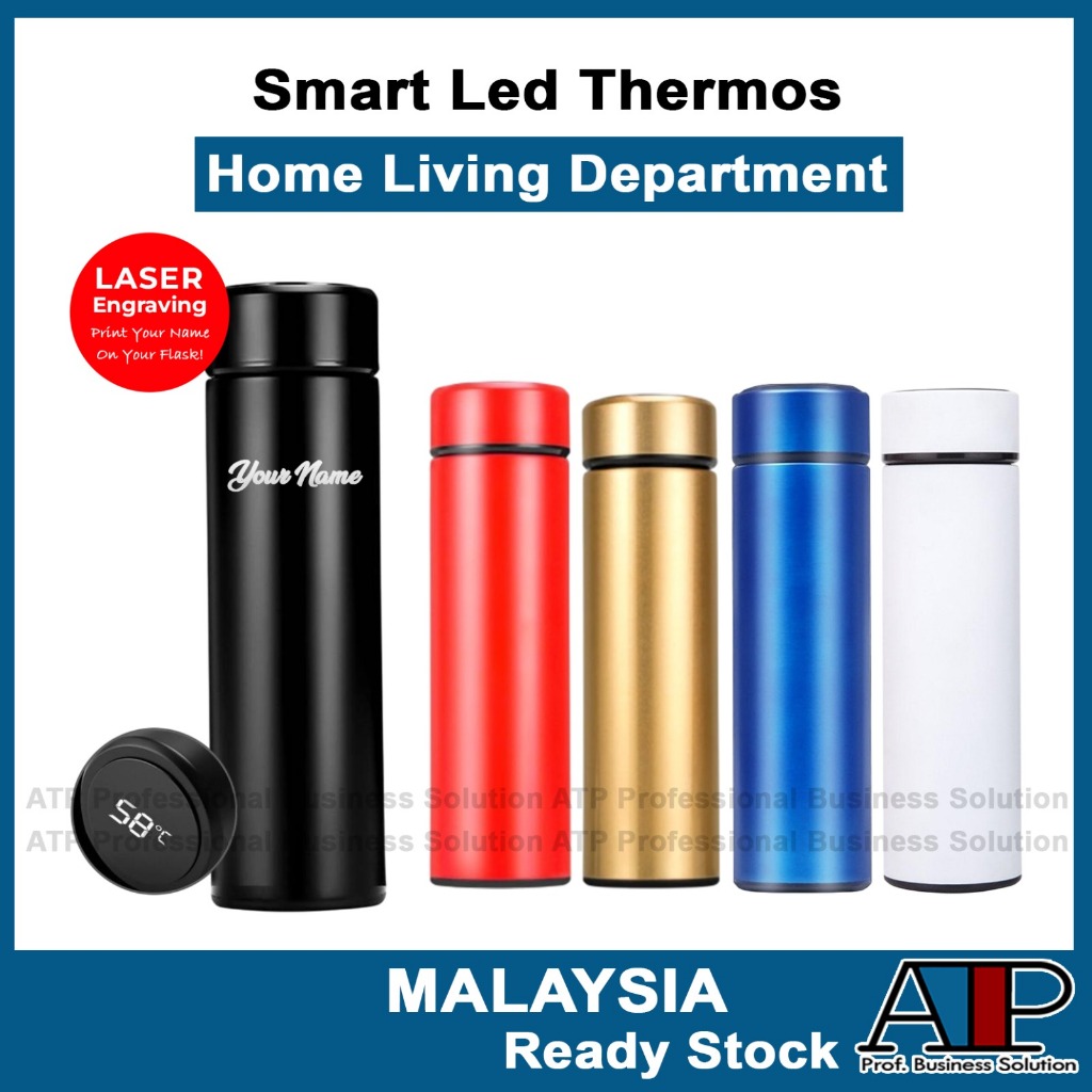 Mug🥤500ml Thermos Water Bottle With LED Temperature Display Vacuum ...