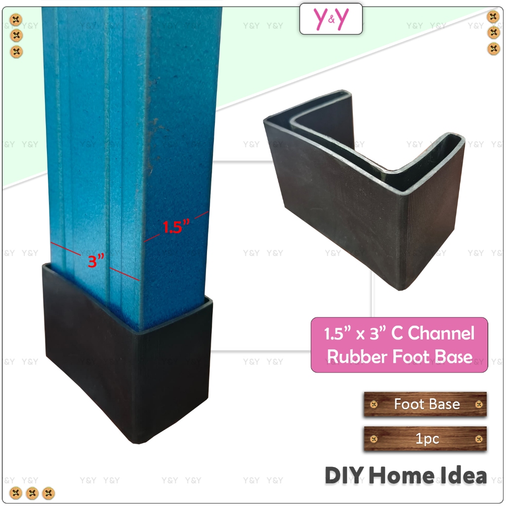 Y&Y Eco C Channel Rubber Foot Cover Based / Anti Scratch Cap / Tapak ...