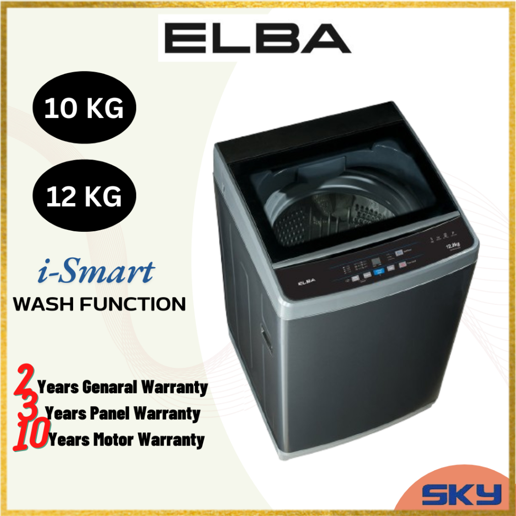 ELBA 12KG / 10KG Top Loading Fully Automatic Washing Machine EWT-N1287D(GR) / EWT-N1087D(GR ...