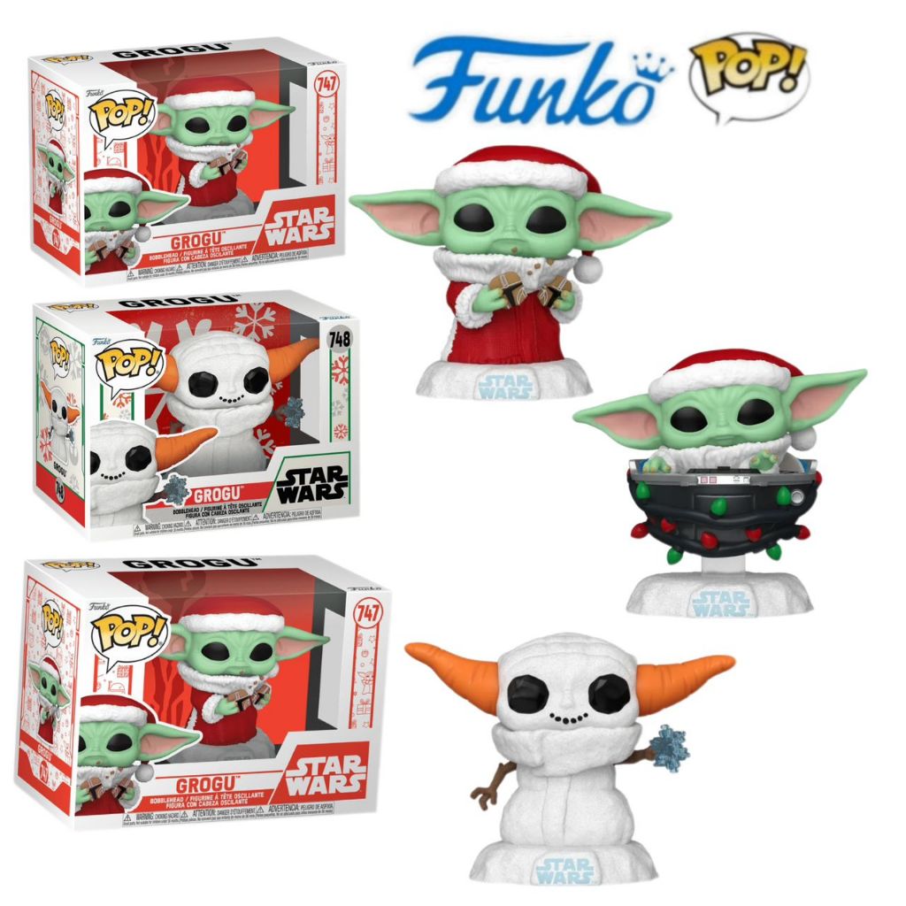 Original Funko Pop Grogu 746 748 747 Star Wars Merry Christmas ...