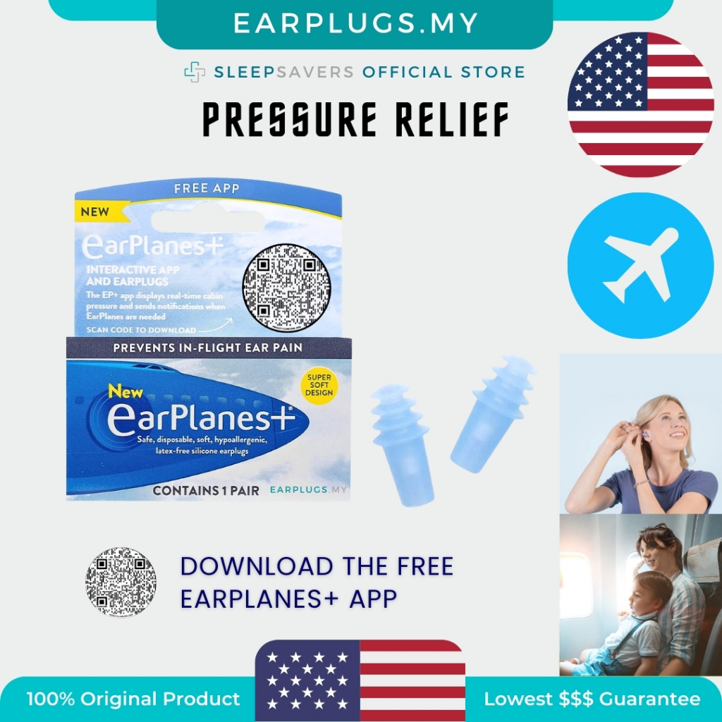 🇺🇸 USA Cirrus Earplanes+ Plus Airplane Pressure Relief Earplugs ...