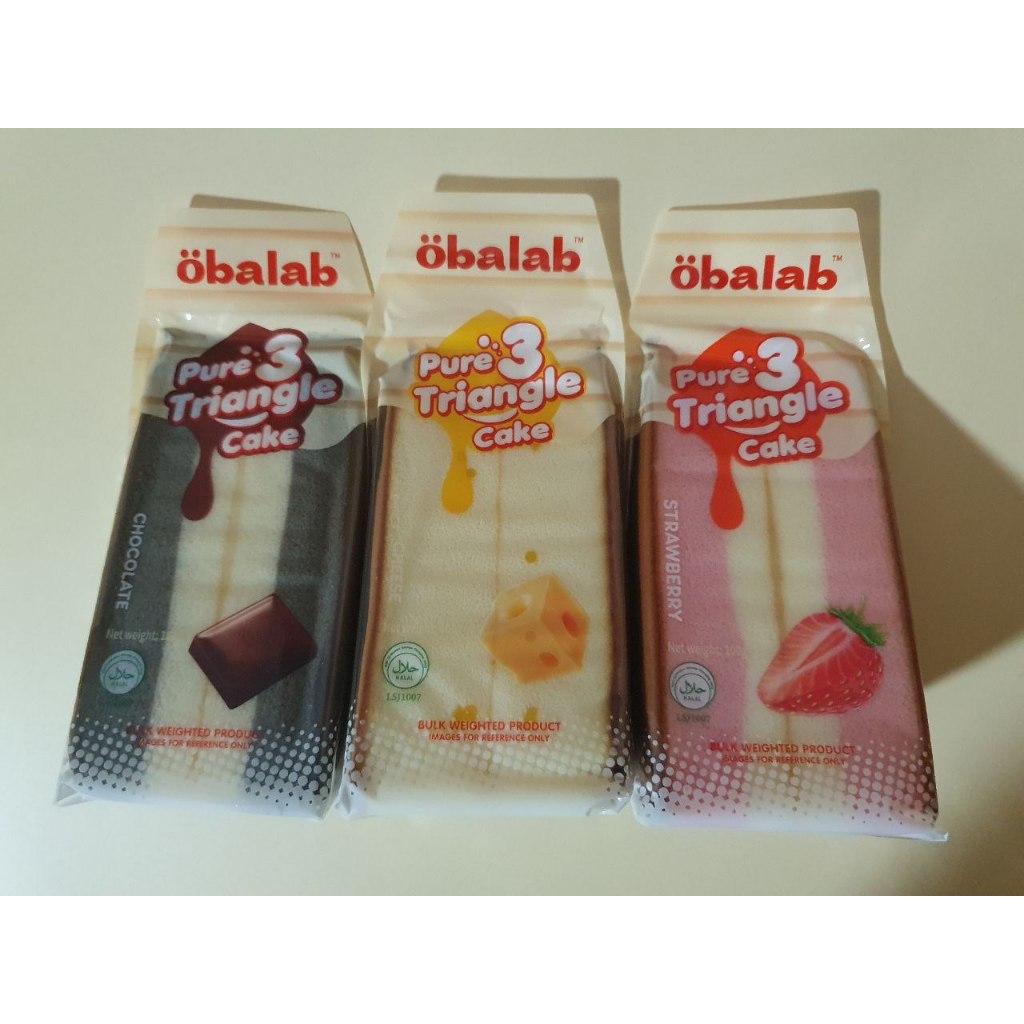 OBALAB Pure 3 Triangle Cake (Chocolate / Strawberry / Cheese) | Shopee ...