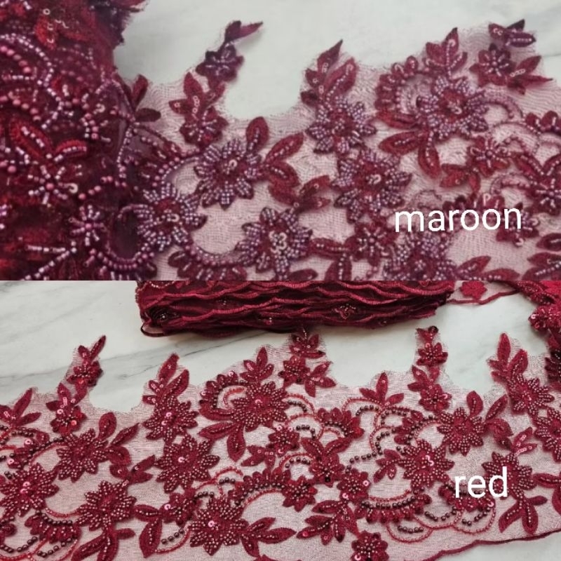 BORDER LACE FULL BEADED EXCLUSIVE | Shopee Malaysia