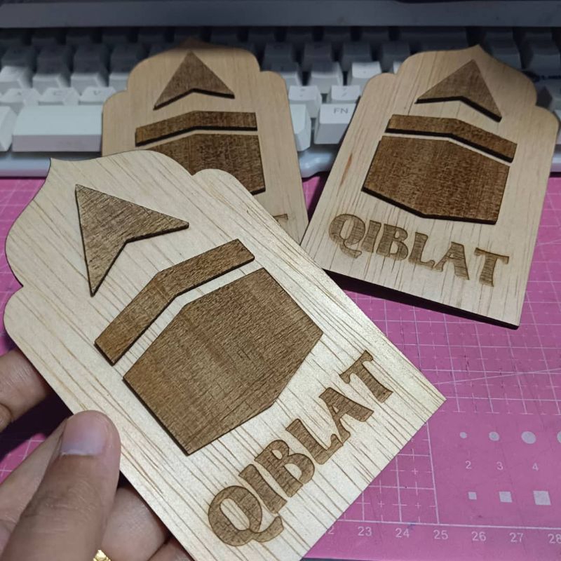 Tanda Arah Qiblat Kayu Laser Engraving Goodies Gift | Shopee Malaysia