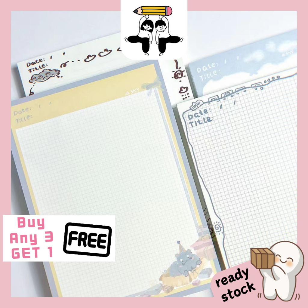 B5 Hippo Memo Pad Note Pad Stationery Study Note Paper | Shopee Malaysia