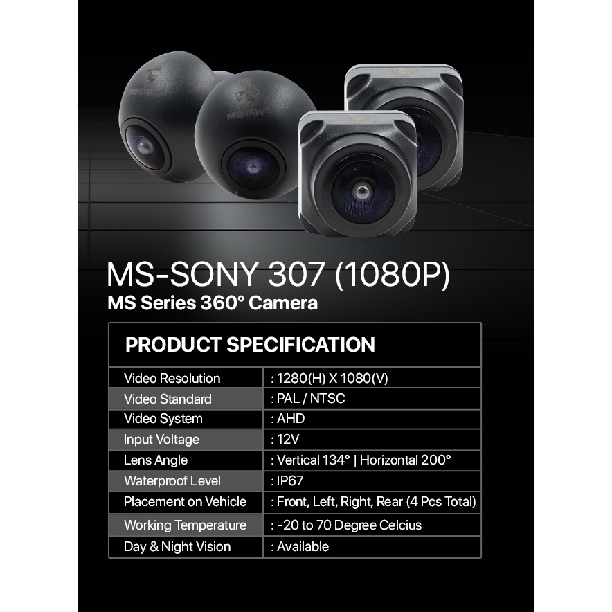 MOHAWK MS-SONY 307(1080P) MS SERIES 360 CAMERA | Shopee Malaysia