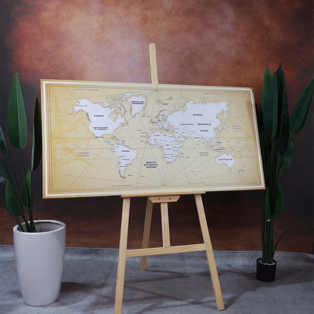 Frame Peta Dunia Saiz Besar Hiasan Gambar Dinding Ruang Tamu Pejabat ...