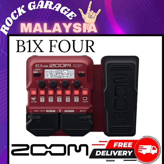 Zoom B1X FOUR Bass Multi-Effects Processor With Expression Pedal ...