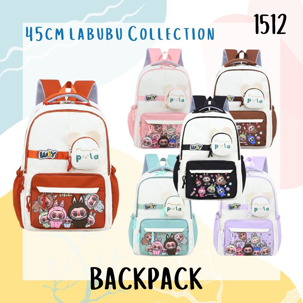 45CM LABUBU Design School Backpack / Beg Galas Sekolah Rendah ...
