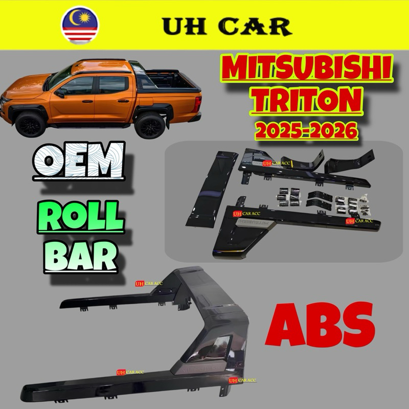 (OEM LONG) Mitsubishi Triton 2025 2026 OEM ABS Long Roll Bar Rollbar ...