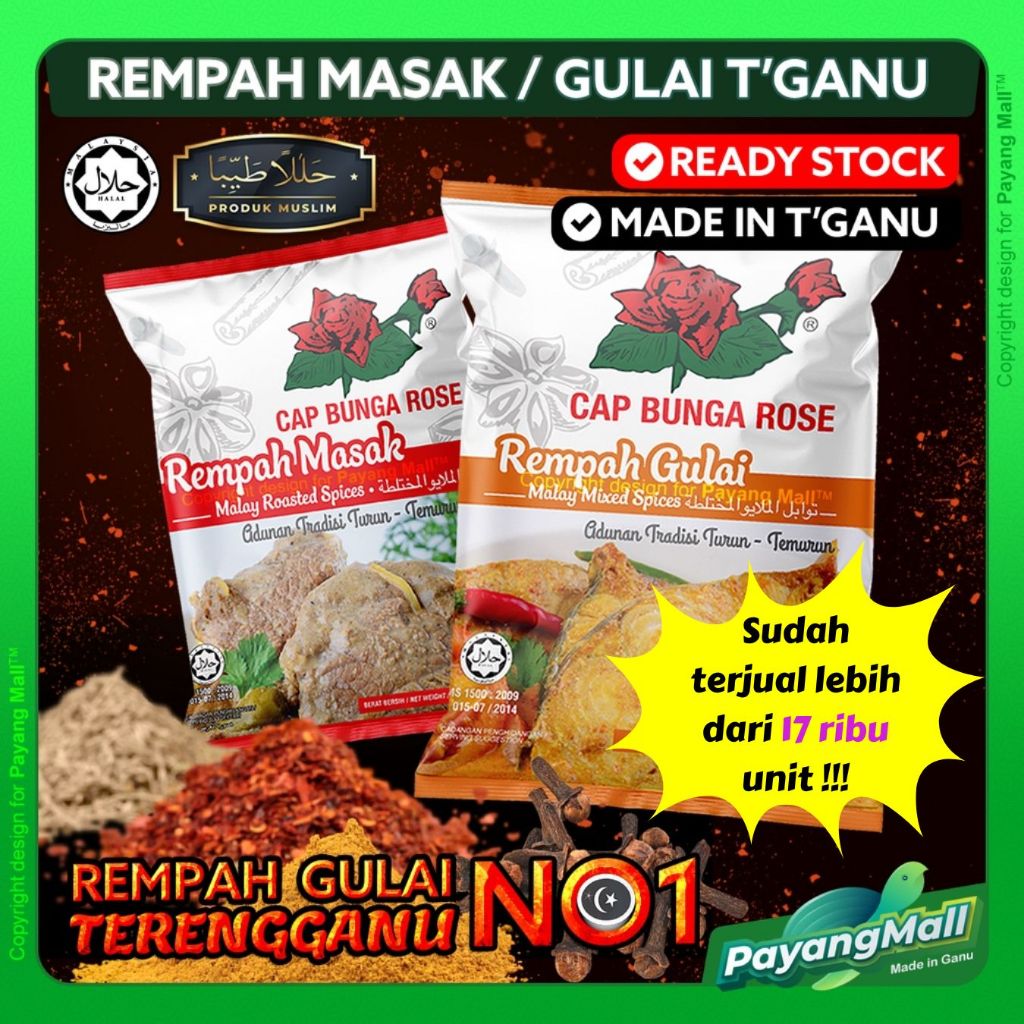 Rempah Gulai & Rempah Masak Original Produk Asli Terengganu CAP BUNGA ...