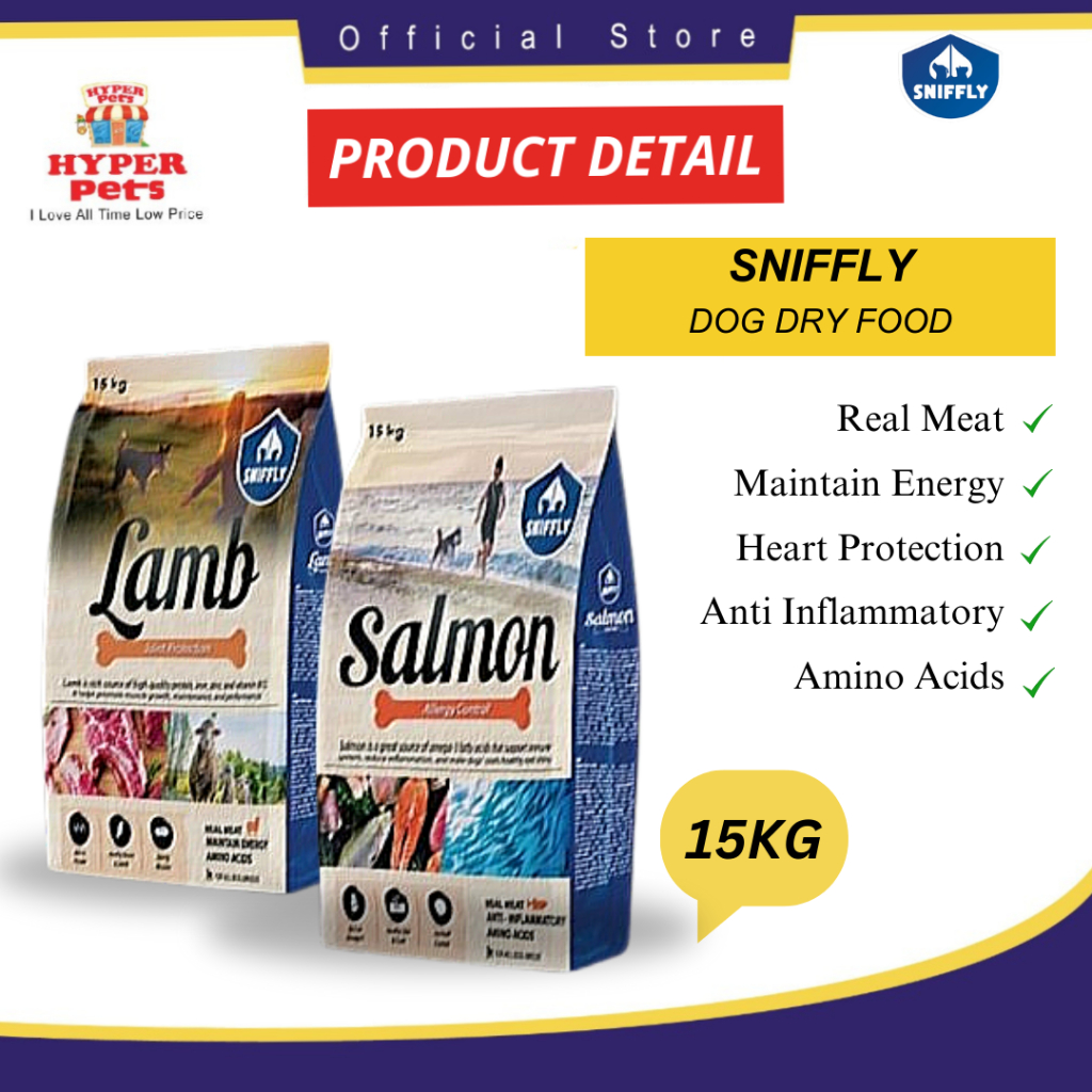 SNIFFLY DOG DRY KIBBLE FOOD 15KG l Food Allergy Control Salmon/ Food ...