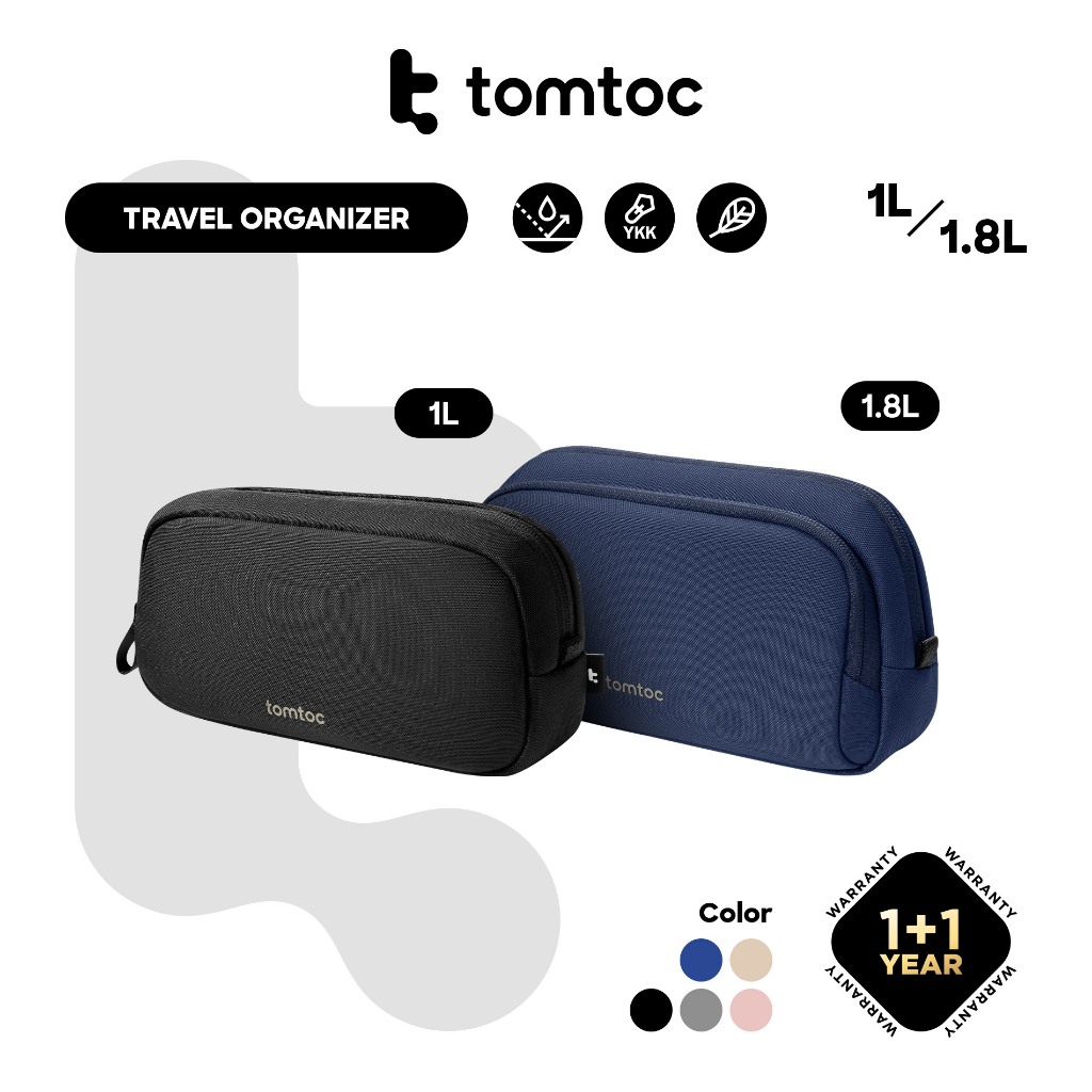 tomtoc T12 Accessories Organizer Pouch Water Resistant Storage Bag ...